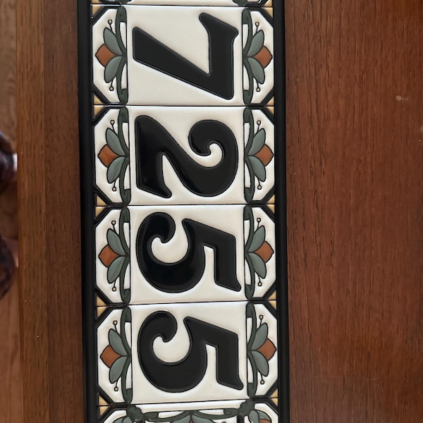 House Numbers Address Tiles Framed Set Custom Address Tiles Sign Hand ...