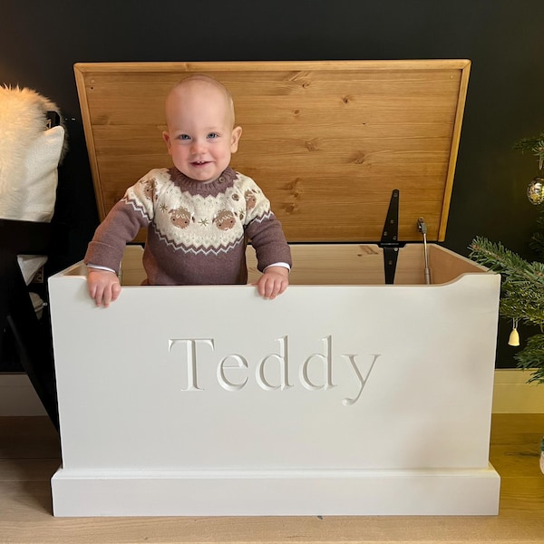 Handmade, Personalised Solid Wood Toy Box With Soft Closing Lid - Etsy UK