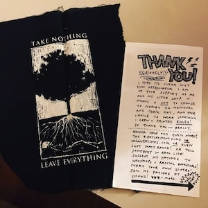 Take Nothing Leave Everything Screenprinted Patch Punk Earth | Etsy