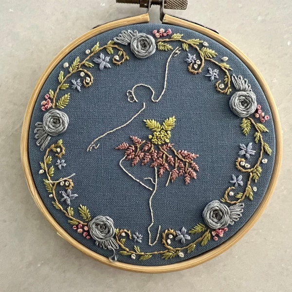 Ballerina Embroidery Pattern | Dancer | Ballet | Floral Design ...