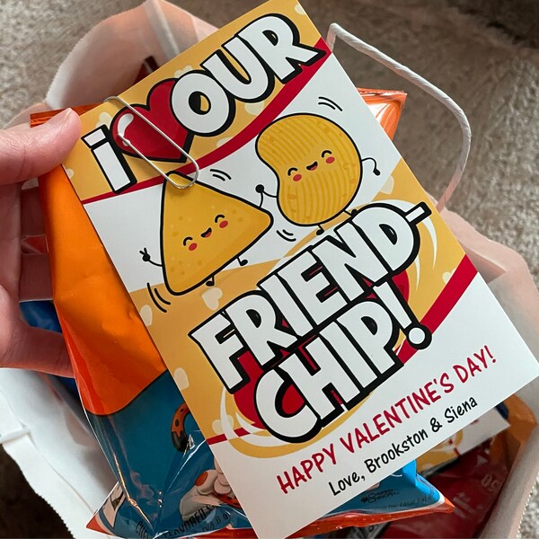 Valentine Chip Bag Tag Printable, Kids Valentines Cards for School ...