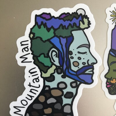 Mountain Man Unique Outdoor Gift Vinyl Water Bottle Sticker - Etsy