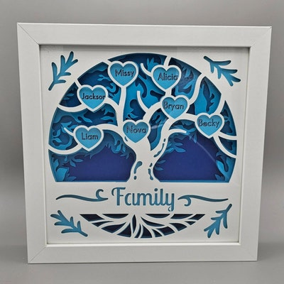 Customizable 3D FAMILY Shadow Box Svg, Custom Name, Perfect Gift for ...