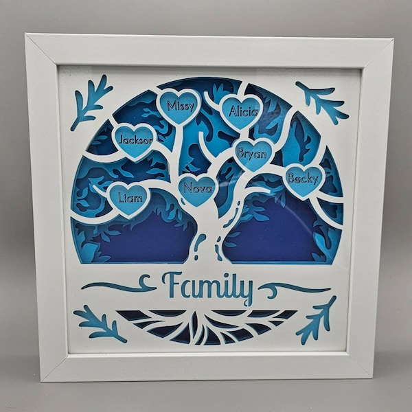 Customizable 3D FAMILY Shadow Box Svg, Custom Name, Perfect Gift for ...