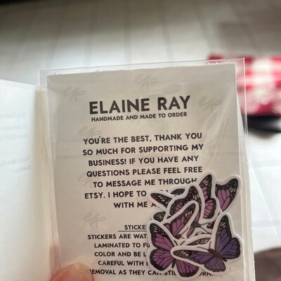 Purple Mini Butterflies 9 PC Sticker Pack Aesthetic Stickers ...