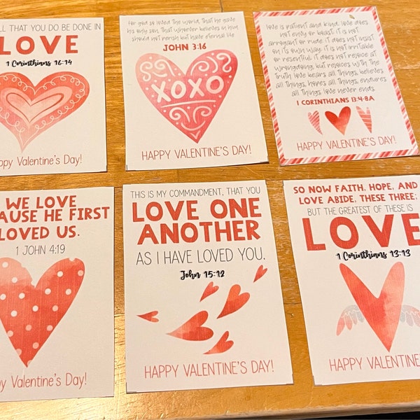 Printable Bible Valentines Cards | Christian, Scripture - Etsy