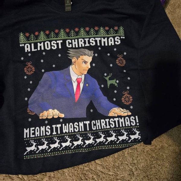 Ace Attorney Ugly Christmas Sweater - Edgeworth Santa December 24th ...