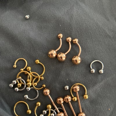 16G Black Crystal Curved Barbell, Horseshoe, Tragus Hoop, Labret, Lip ...