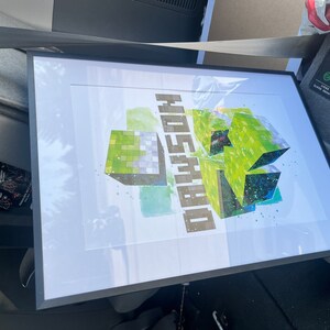 Posters Set, Mine Game Sword and Zombie, Set of 3, Colorful Minecraft ...