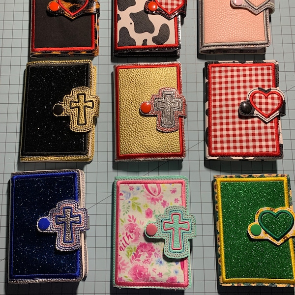 Cross Mini Composition Book Snap Cover - Instant Download Embroidery ...