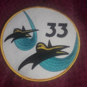 USAF 33 Cadet Squadron CS-33 5 Inch LARGE Iron-on Vintage Patch Black ...