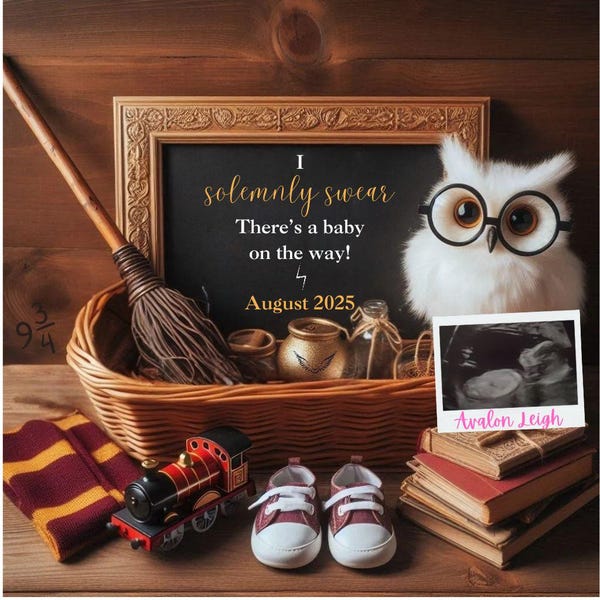Digital Wizard Pregnancy Announcement, Gender Neutral Baby Announcement ...