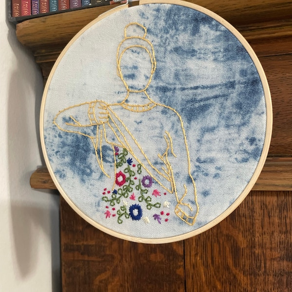 Floral Lady Hand Embroidery Pattern / Easy Digital PDF Download ...