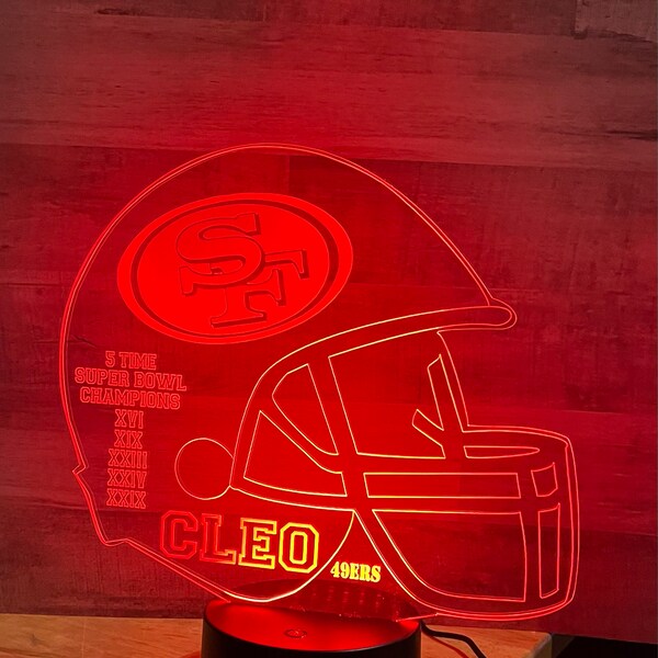 San Francisco 49ers, LED Football Sports Fan Lamp, Custom Made Night ...