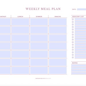 Monthly Workout and Meal Planner, Monthly Health Planner, Fitness and ...