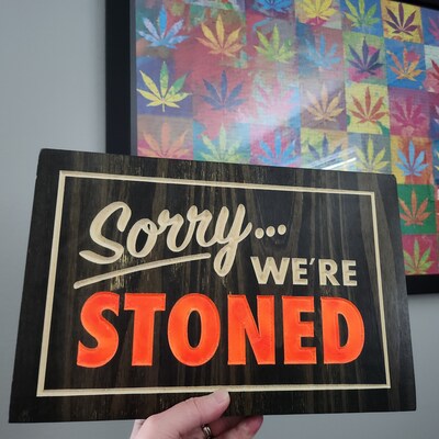 Doobie Den Sign Beautiful Handmade Marijuana Themed Carved Wood Sign ...