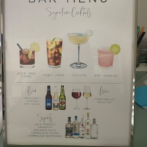 Bar Menu Template, Modern Editable Drink Menu Template, Minimalist ...