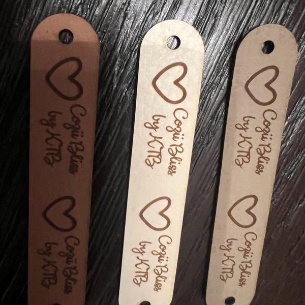 Custom Knitting Tags - Set of Personalized Faux Leather Labels for ...