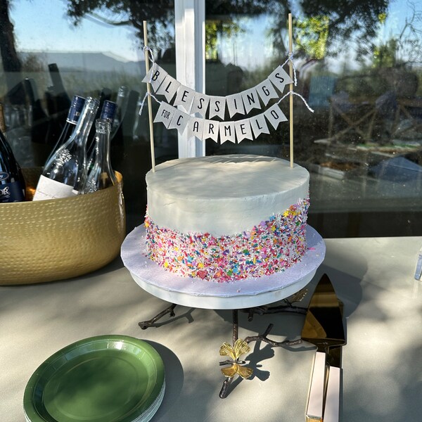 Birthday Cake Banner / Rustic Birthday Cake Topper / Happy Birthday ...