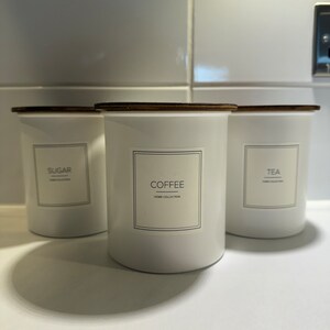 Cream Tea Coffee Sugar Labels Bundle, Waterproof & Oil Resistant ...