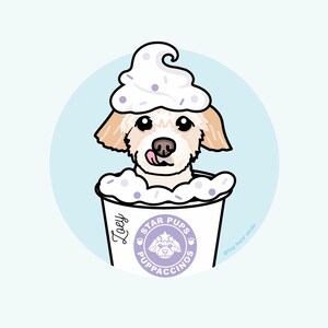 Puppaccino Custom Illustration, Digital Drawing, Your Pet in a Pup Cup ...