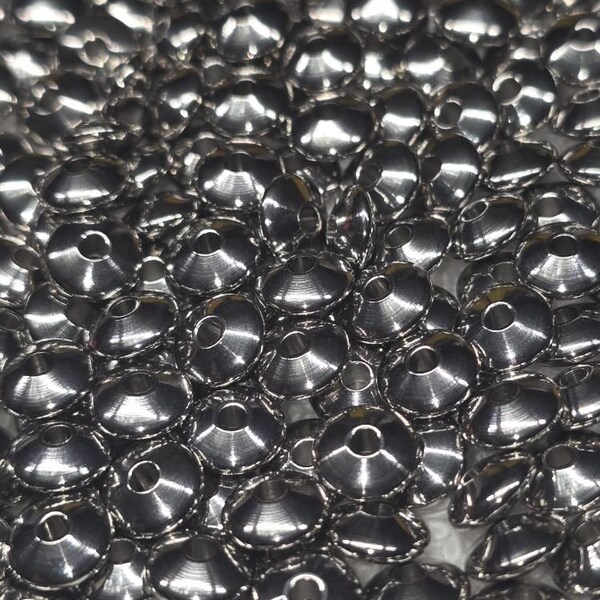 304 Stainless Steel Cross Button Metal Spacer Bead 2 Pieces per Order ...