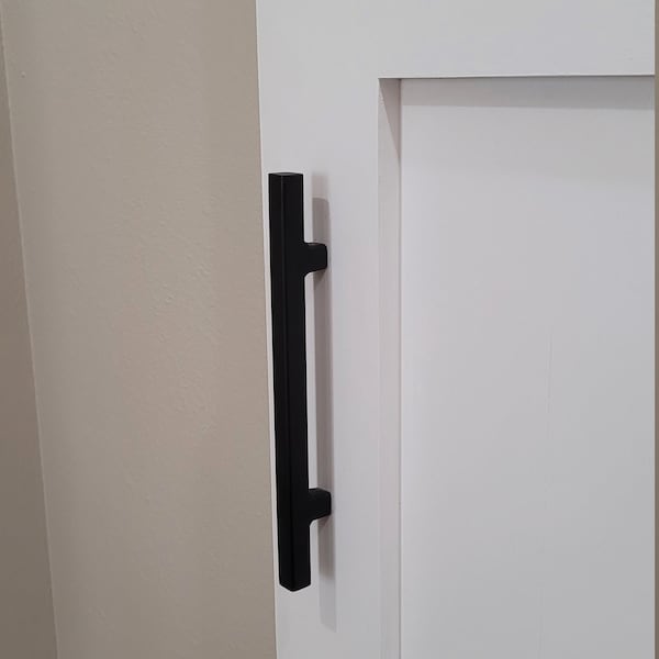 Low Profile Door Handle. Hand Made. Modern and Classic, Steel Square ...