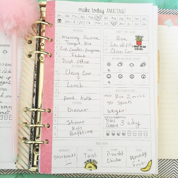 Traveler's Notebook B6 Daily Health & Fitness Insert Printable - Etsy
