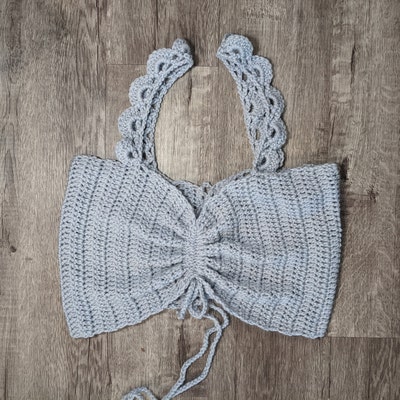 Crochet Pattern for Scrunch Crop Top With Scalloped Straps and ...