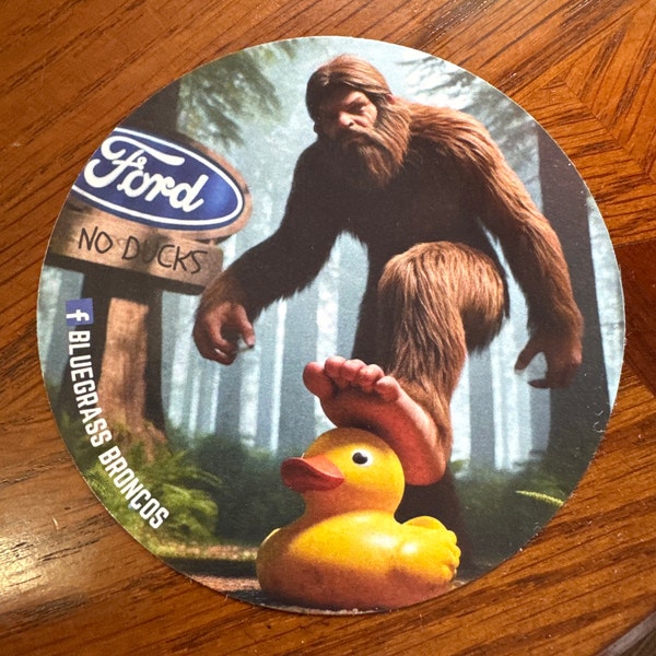 Sasquatch Vs Rubber Duck Sticker | Fun Design for Laptops, Notebooks ...