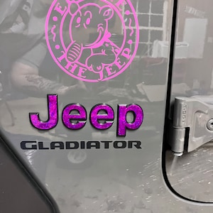 Holographic Sequins Jeep Emblem Sticker Decal, Wrangler JK, TJ, JL ...