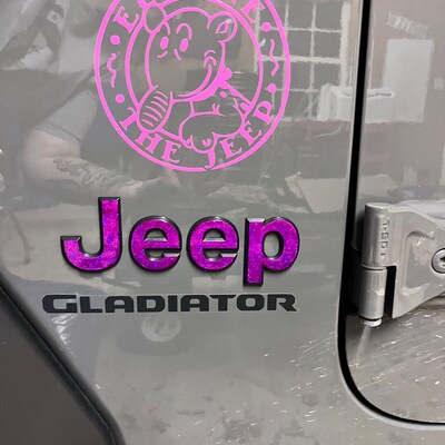 Holographic Sequins Jeep Emblem Sticker Decal, Wrangler JK, TJ, JL ...