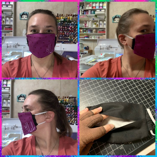 In the Hoop 5x7 Face Mask With Opening and Nose Insert 100% ITH, Cloth ...