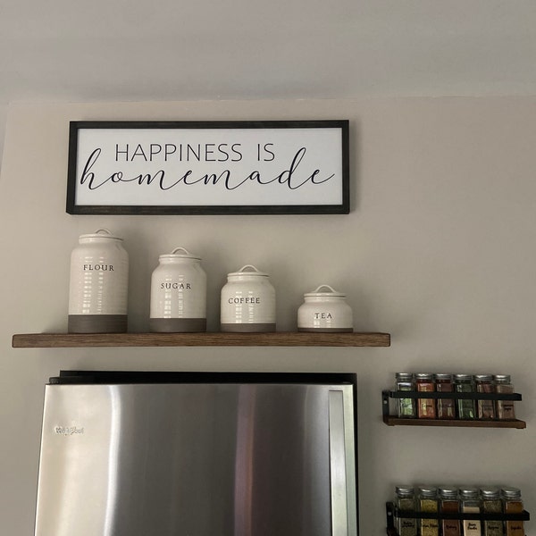 Kitchen Signs | Kitchen Wall Decor | Happiness is Homemade Wood Sign ...