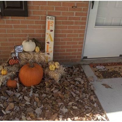 Fall Distressed Wood Sign Rustic Fall Entryway Large Porch Sign ...
