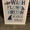 Shark Bathroom Art Print Bathroom Sign Kids Bathroom Bathroom Art Wall ...