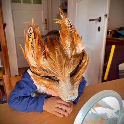 Luxury Lace Embellished Feather Fox Mask Unisex Woodland - Etsy