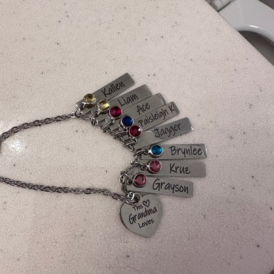 Personalized Grandma Keychain / 1 2 3 4 5 6 Names / Grandma Jewelry ...