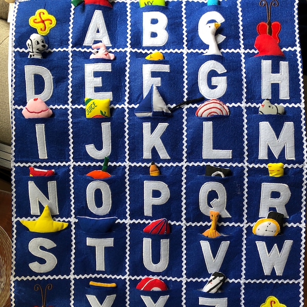 ABC Alphabet Wall Hanging (BLUE) Educational Chart Toddler Preschoolers ...