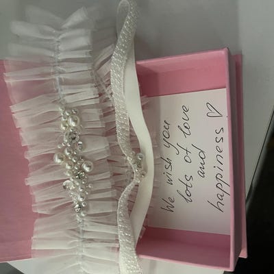 Fantasy off White Wedding Garter With Sparkling Dangles, Luxury ...