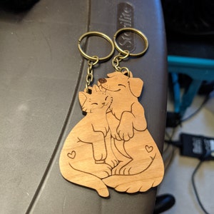 Dog and Cat Couple Keychains Friendship or Relationship - Etsy