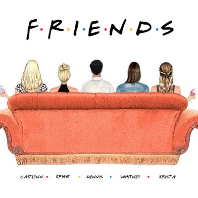 4 Friends Gift, 4 Friends Personalised Print, F.R.I.E.N.D.S Tvshow ...
