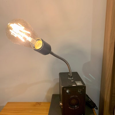 Vintage Tennis Racket Lamp, Quirky Upcycled Sports Light, LED String ...