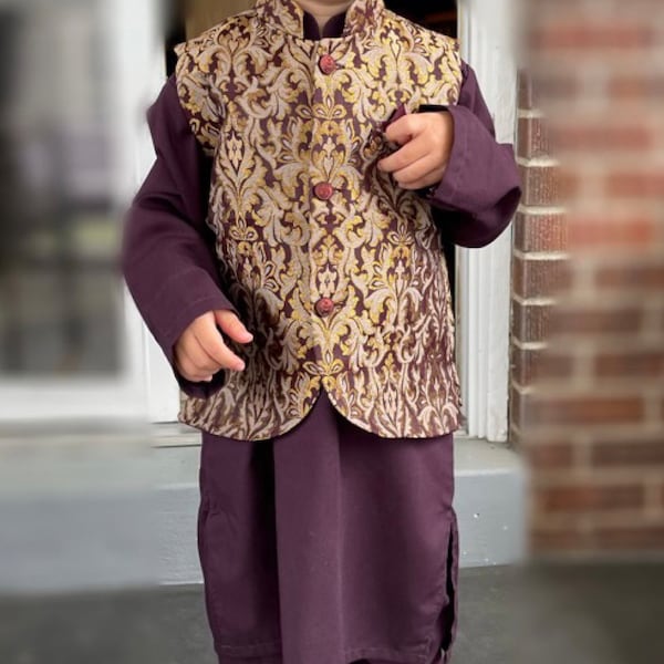 Joon Embroidery Green Koti Baby Boy Kurta Pajama / Shalwar Kameez ...