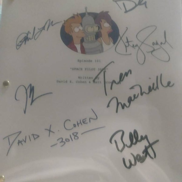 Futurama TV Script Signed Autograph Screenplay Matt Groening, David ...