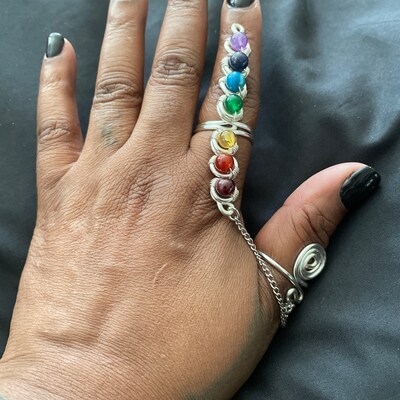 Authentic Chakra Ring, Copper & Crystal Chakra Wand Ring, Chakra ...
