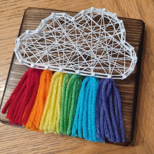 DIY Rainbow Cloud String Art Kit - Etsy