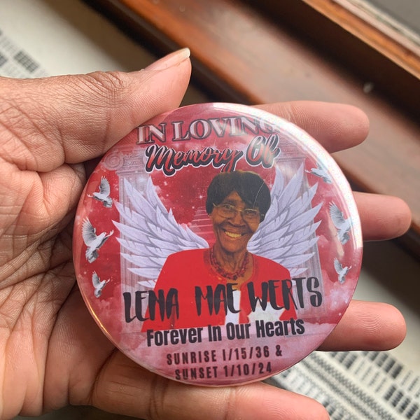 In Loving Memory Pin Button PNG, Red Cloudy Stairway to Heaven Button ...