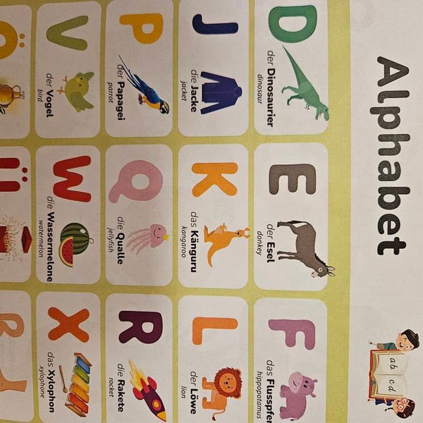 German Alphabet Book First Teach German Words Bilingual Education Learn ...