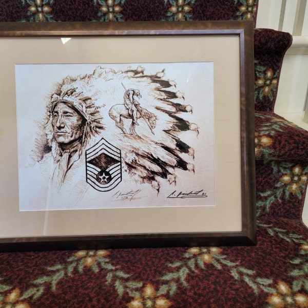 Chief Master Sergeant Cmsgt Air Force Litho Lithograph Drawing - Etsy